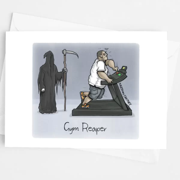 Gym Reaper Greeting Card - Kartoon Faktory Wholesale